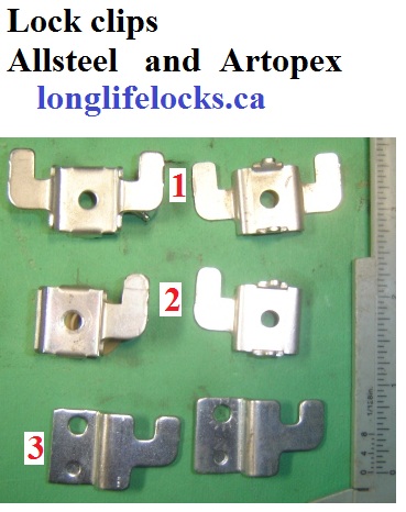 Lock pins and clips for filing cabinets